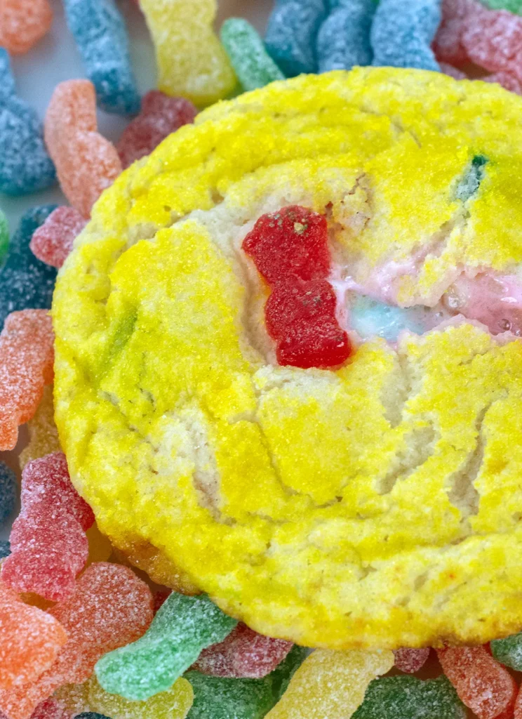 Super-Gooey Sour Patch Kids Cookies with Marshmallows - Lowbrow Fancy