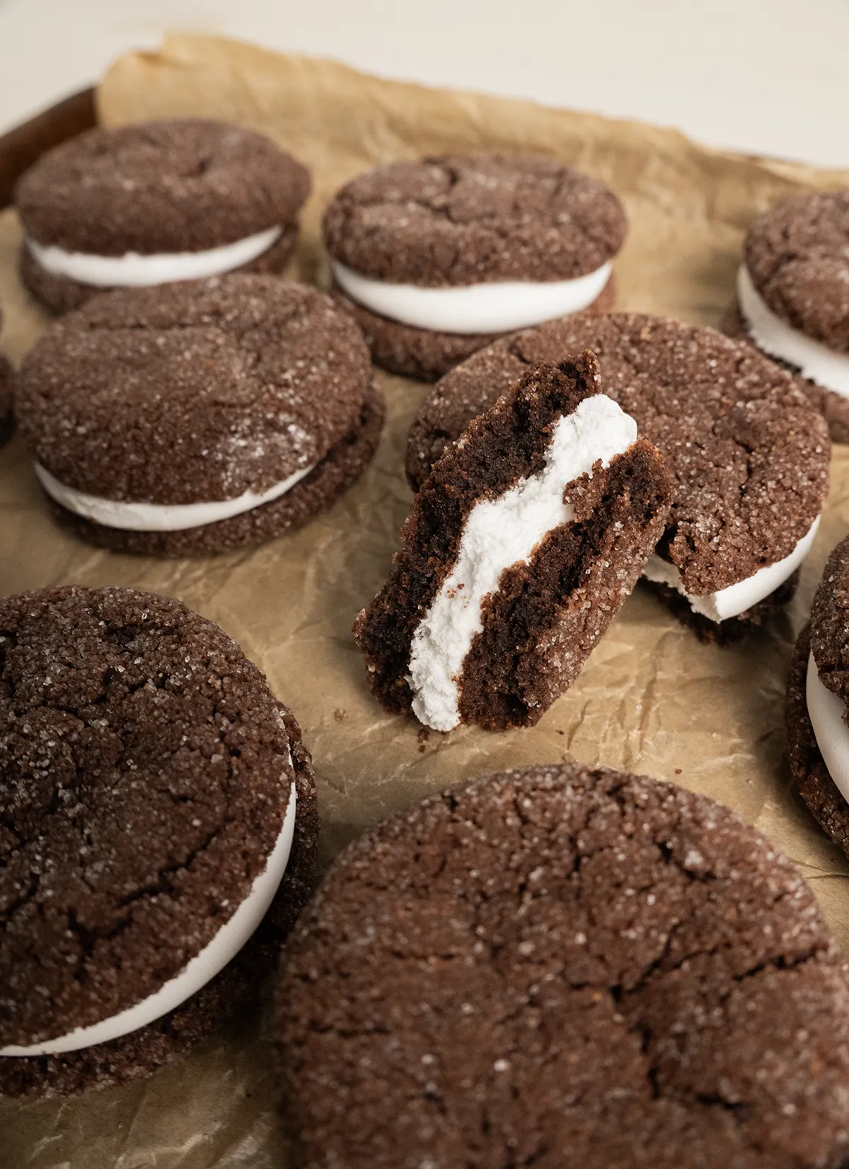 Hot Chocolate Sandwich Cookies - Lowbrow Fancy