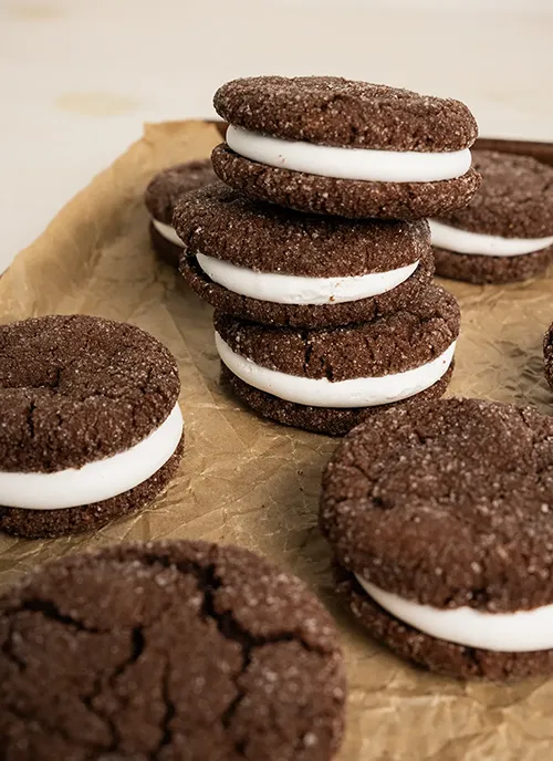 Hot Chocolate Sandwich Cookies - Lowbrow Fancy